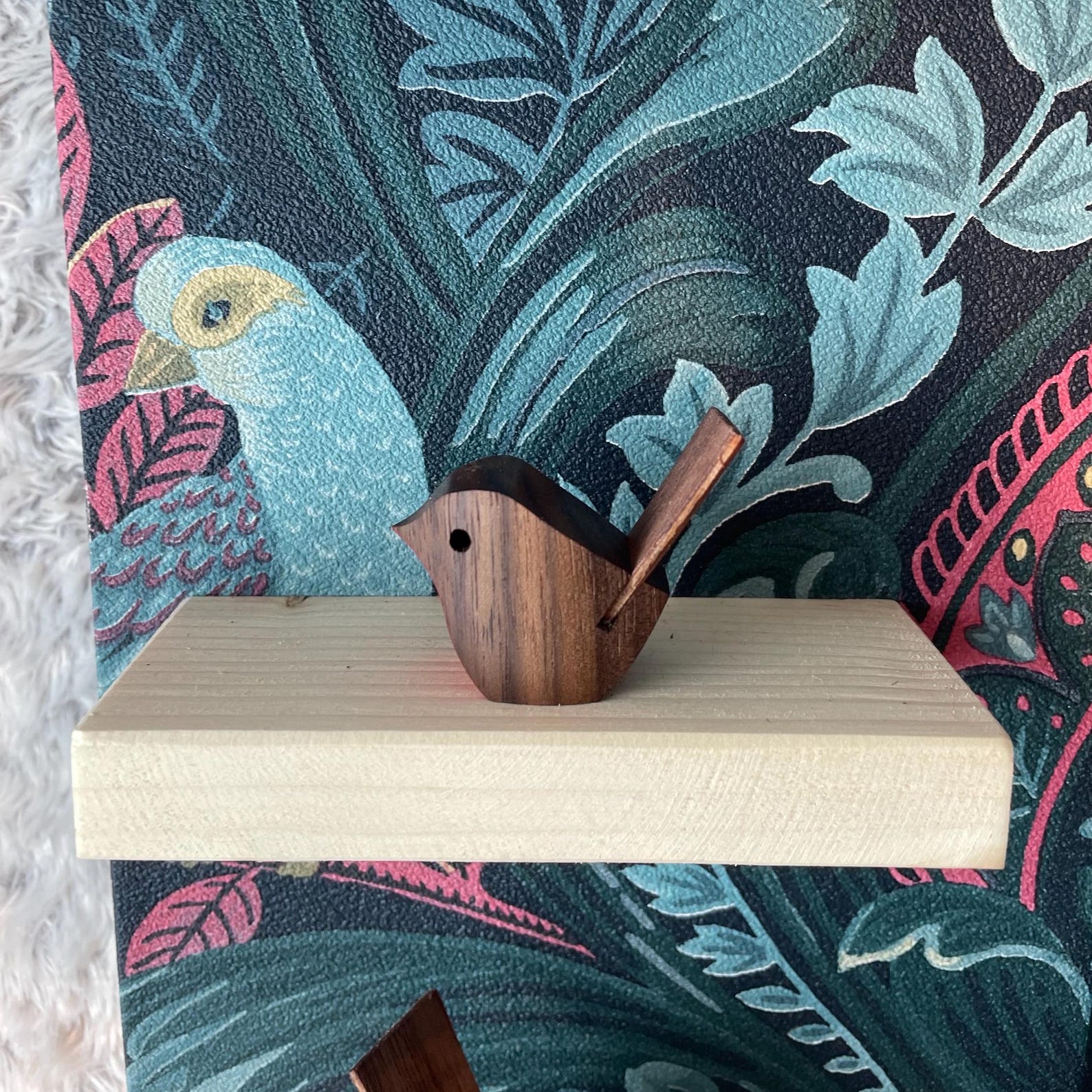 Little Chirpy: Red Walnut, Cute Wooden Robin, Handmade Bird Figurine ...