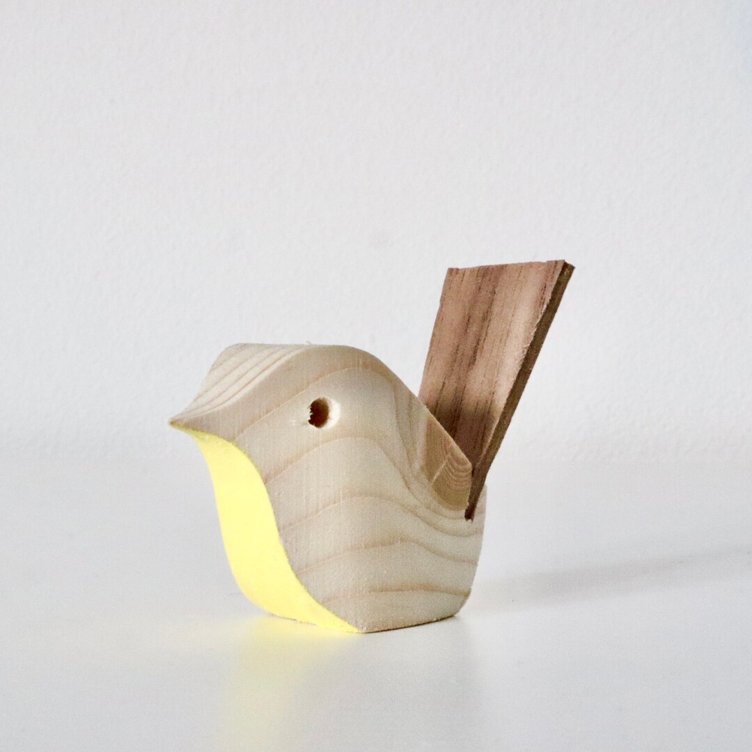 Little Chirpy: Yellow Ash, Cute Wooden Robin, Handmade Bird Figurine ...