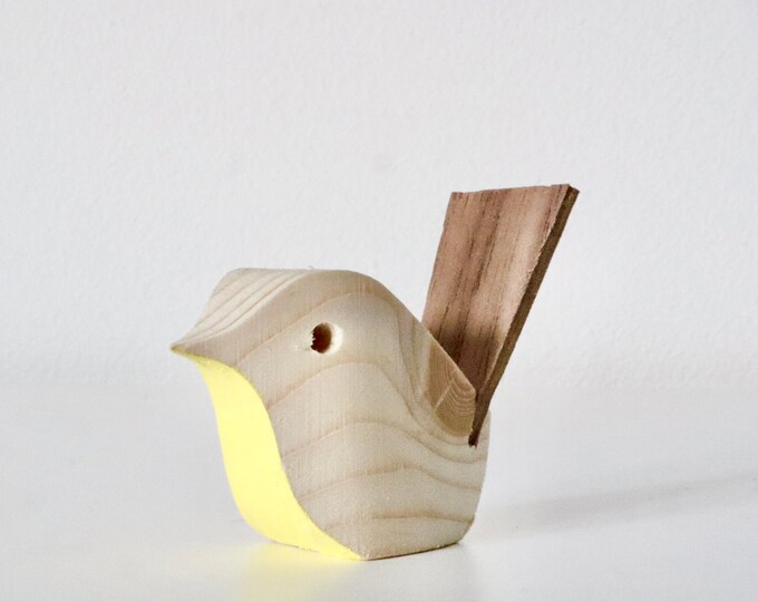 Little Chirpy: Yellow Ash, Cute Wooden Robin, Handmade Bird Figurine ...