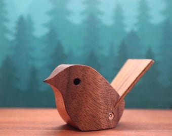 Little Chirpy: White Ash, Cute Wooden Robin, Handmade Bird Figurine ...