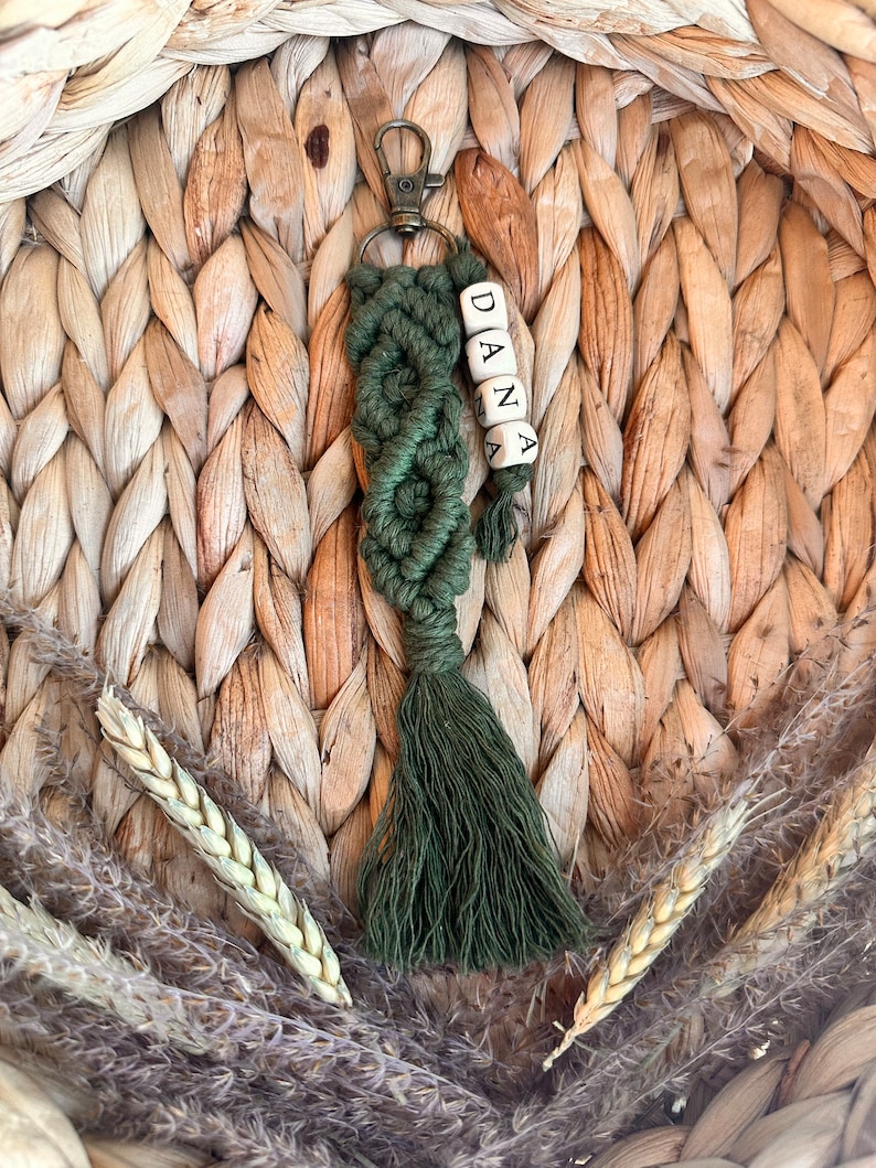 Macrame Keychain | Macrame Keychain With Name | Personalized Gifts ...