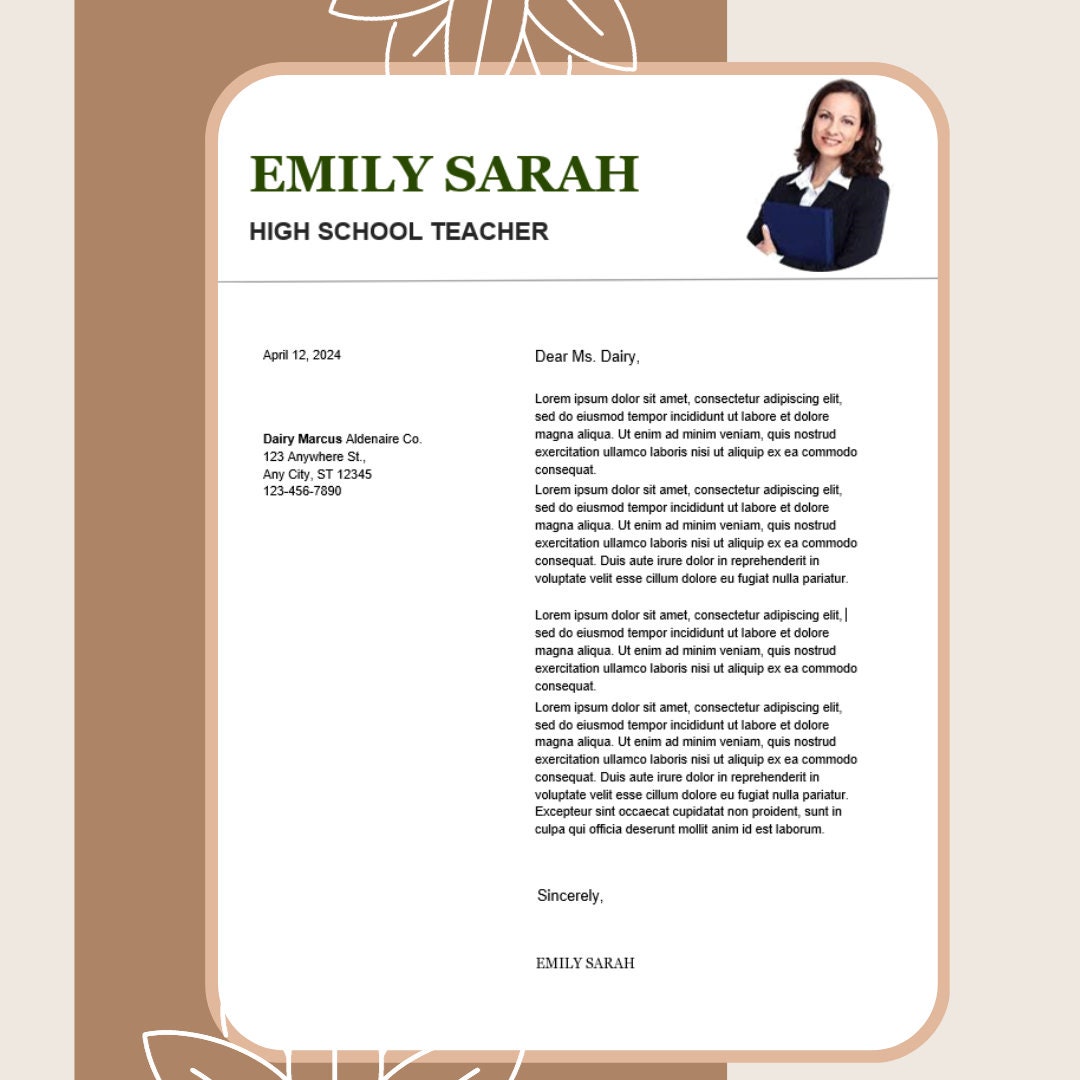 Resume Template With Photo, Minimalist, Modern, Teacher, Educator ...