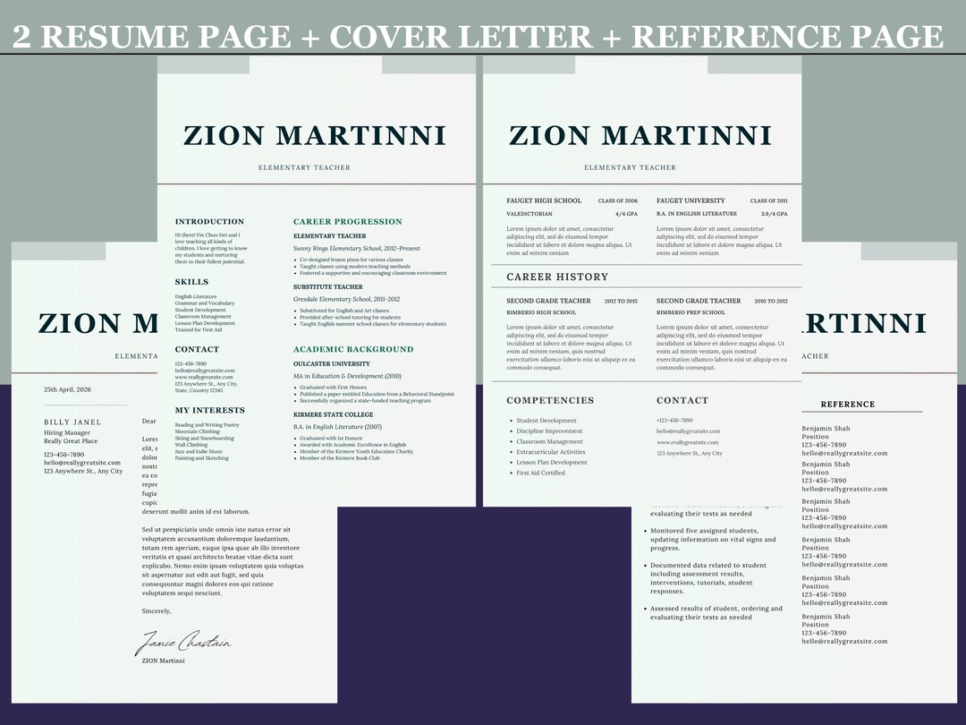 Modern Resume Template CV Template Instant Download Cv - Etsy Canada