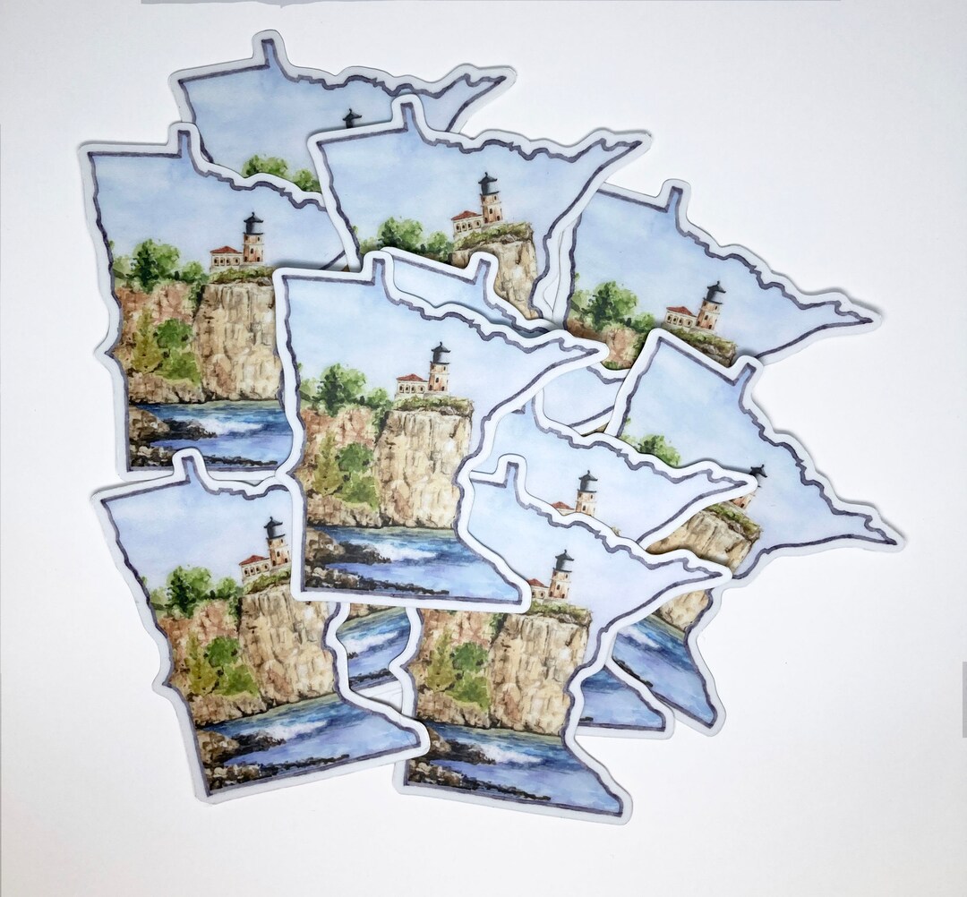 Split Rock Lighthouse Vinyl Sticker: Minnesota Watercolor Art - Etsy