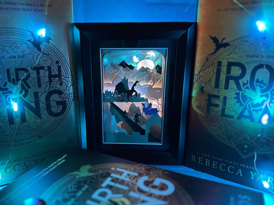 Fourth Wing Inspired Light Box Book Nook Rebecca Yarros Violet & Xaden ...