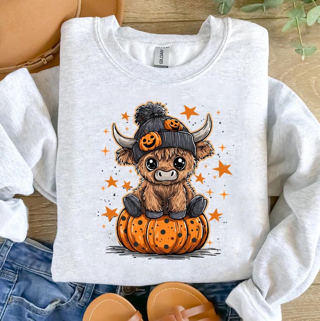 Retro Halloween Highland Cow Png, Moo I Mean Boo Png, Funny Fall ...