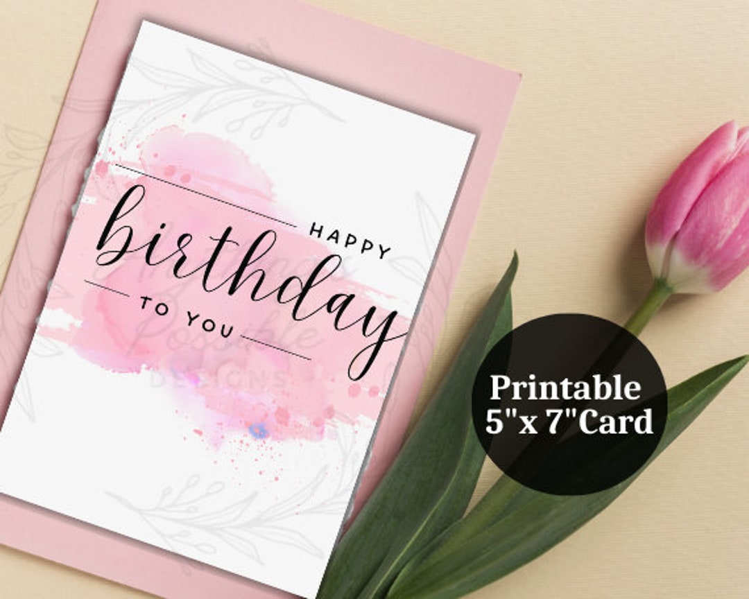 7x5 Printable Birthday Card - Etsy
