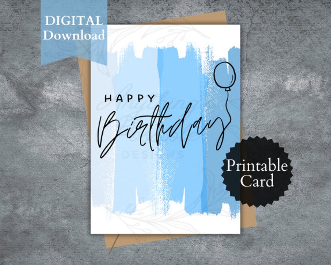 7x5 Printable Birthday Card - Etsy
