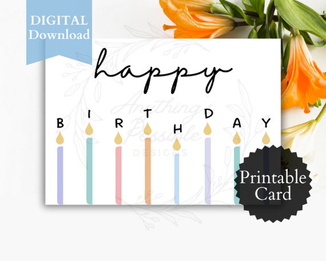 7x5 Printable Birthday Card - Etsy