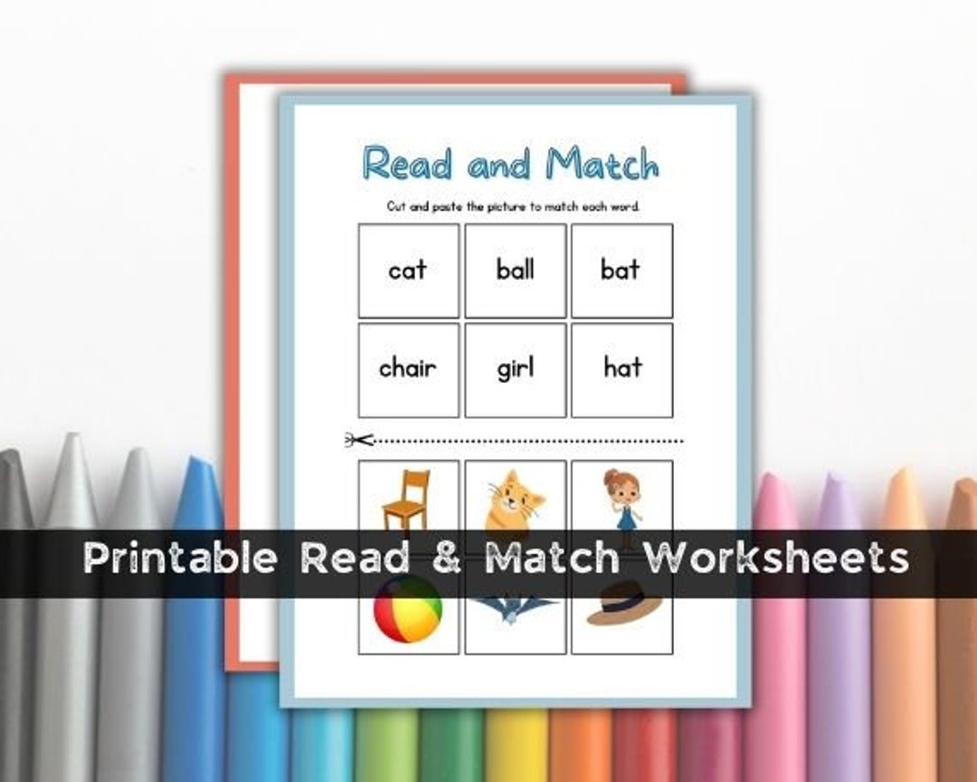 Read & Match Worksheet - Etsy