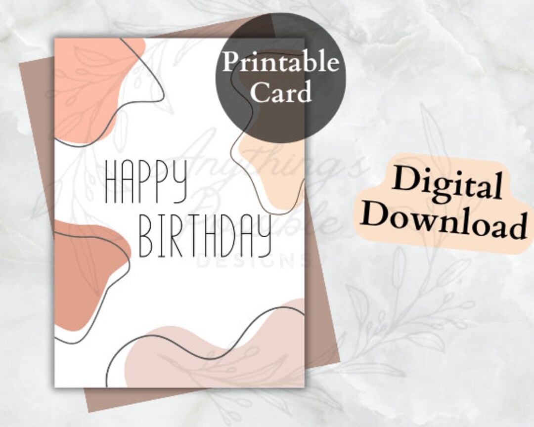 7x5 Printable Birthday Card - Etsy