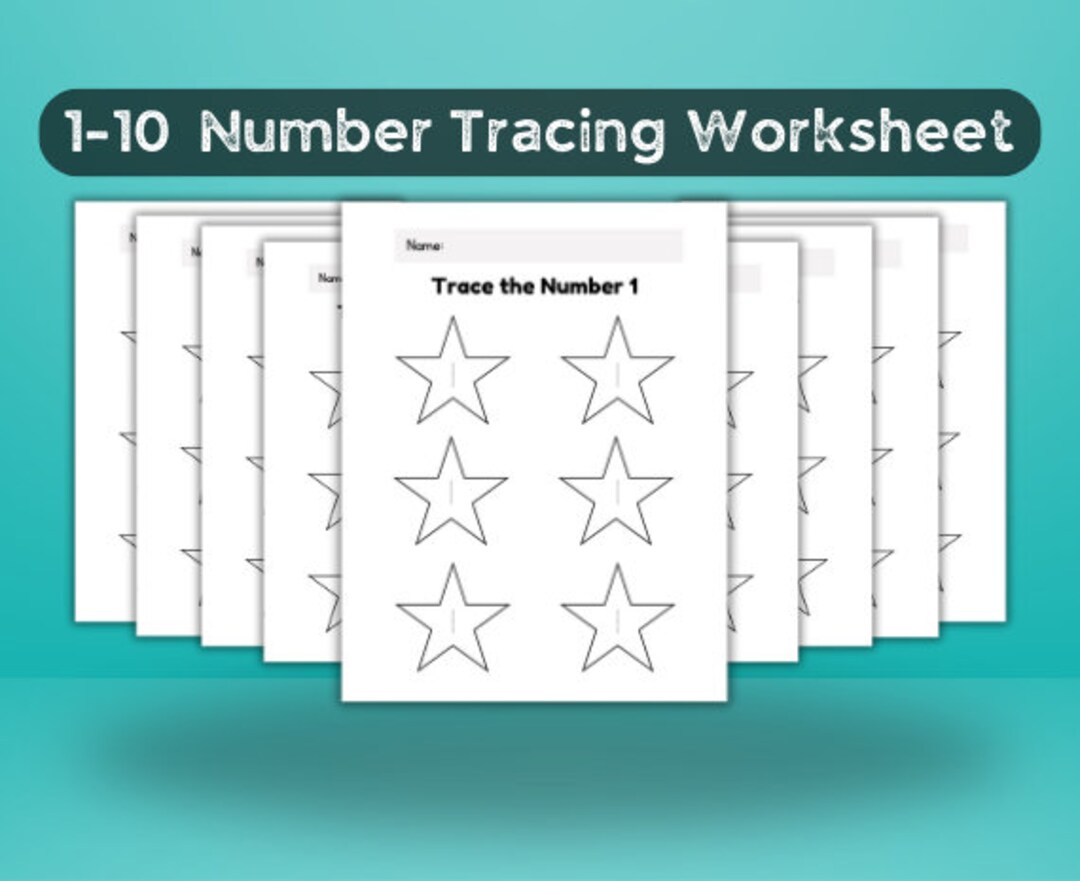 1-10 Number Tracing Worksheet - Etsy