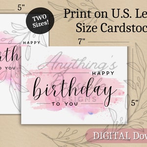 7x5 Printable Birthday Card - Etsy