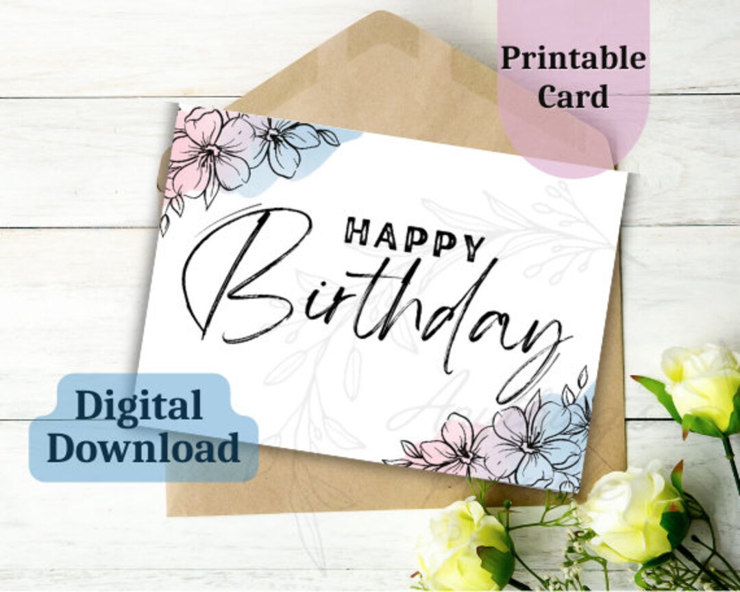 7x5 Printable Birthday Card - Etsy