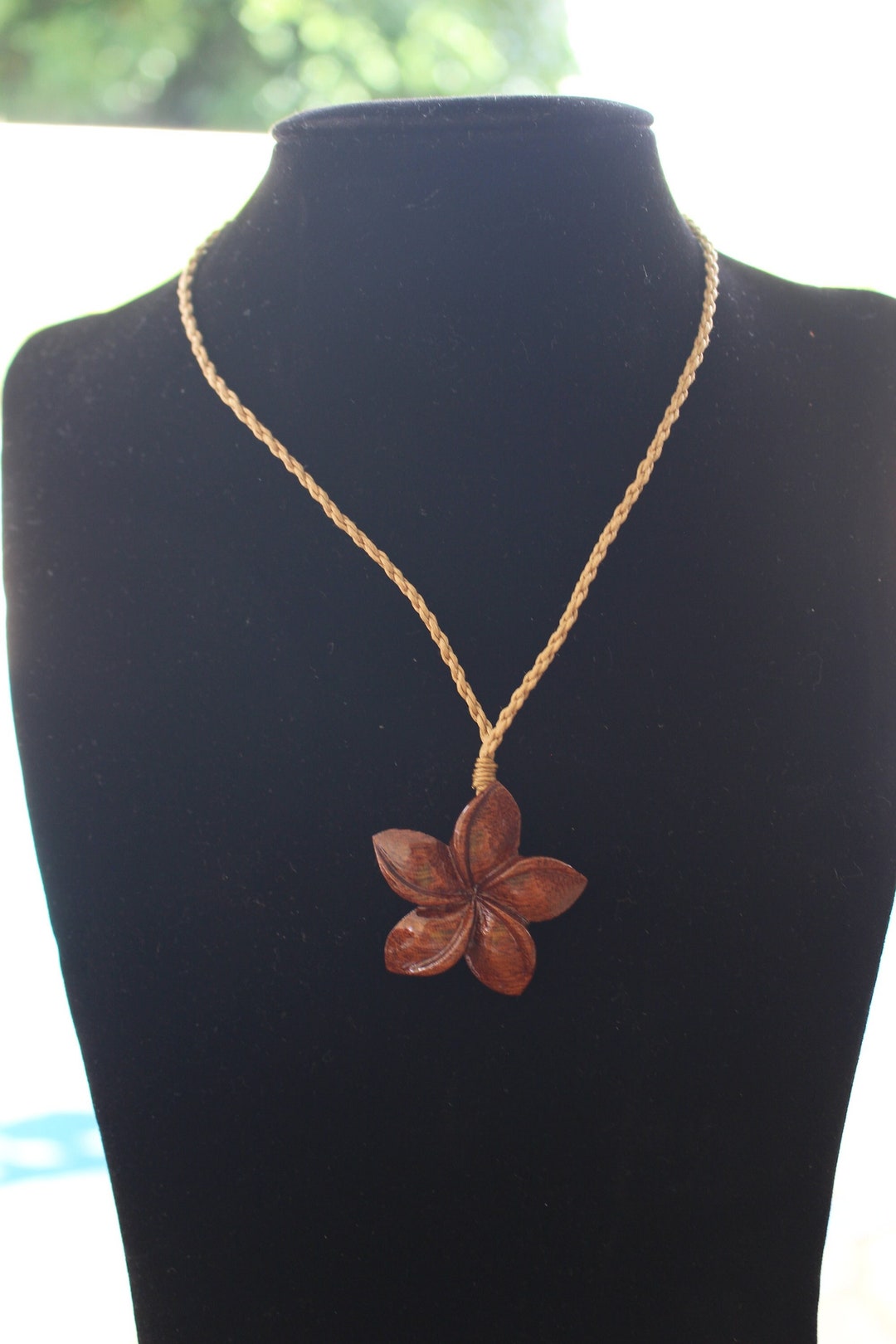 Hawaiian Jewelry Handmade Hawaiian Wood Plumeria Flower Necklace From ...