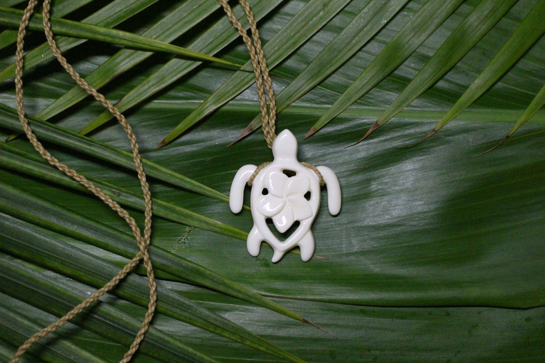 Hawaiian Honu Bone Necklace - Adjustable Turtle Pendant, Island ...