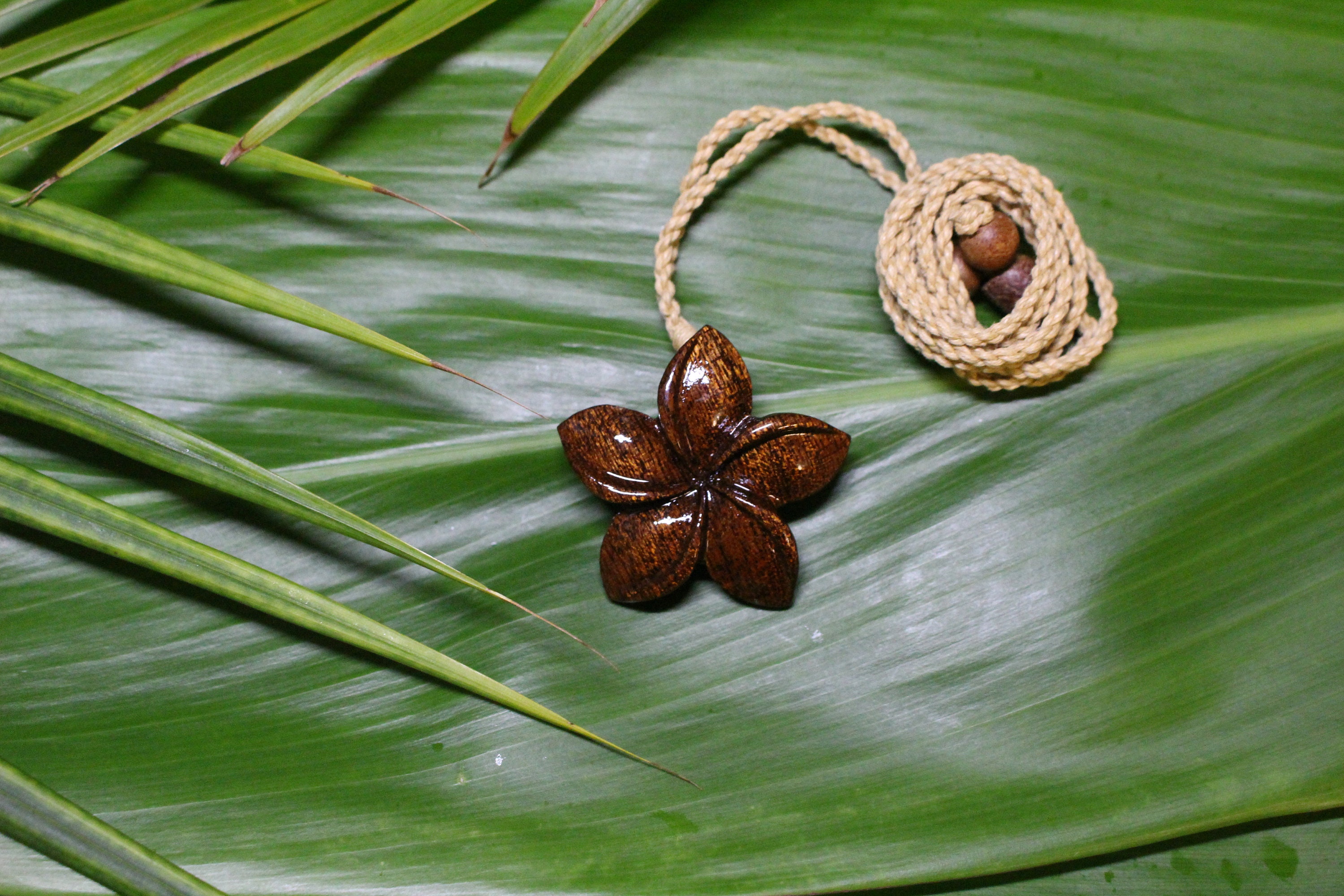 Hawaiian Jewelry Handmade Hawaiian Wood Plumeria Flower Necklace From ...