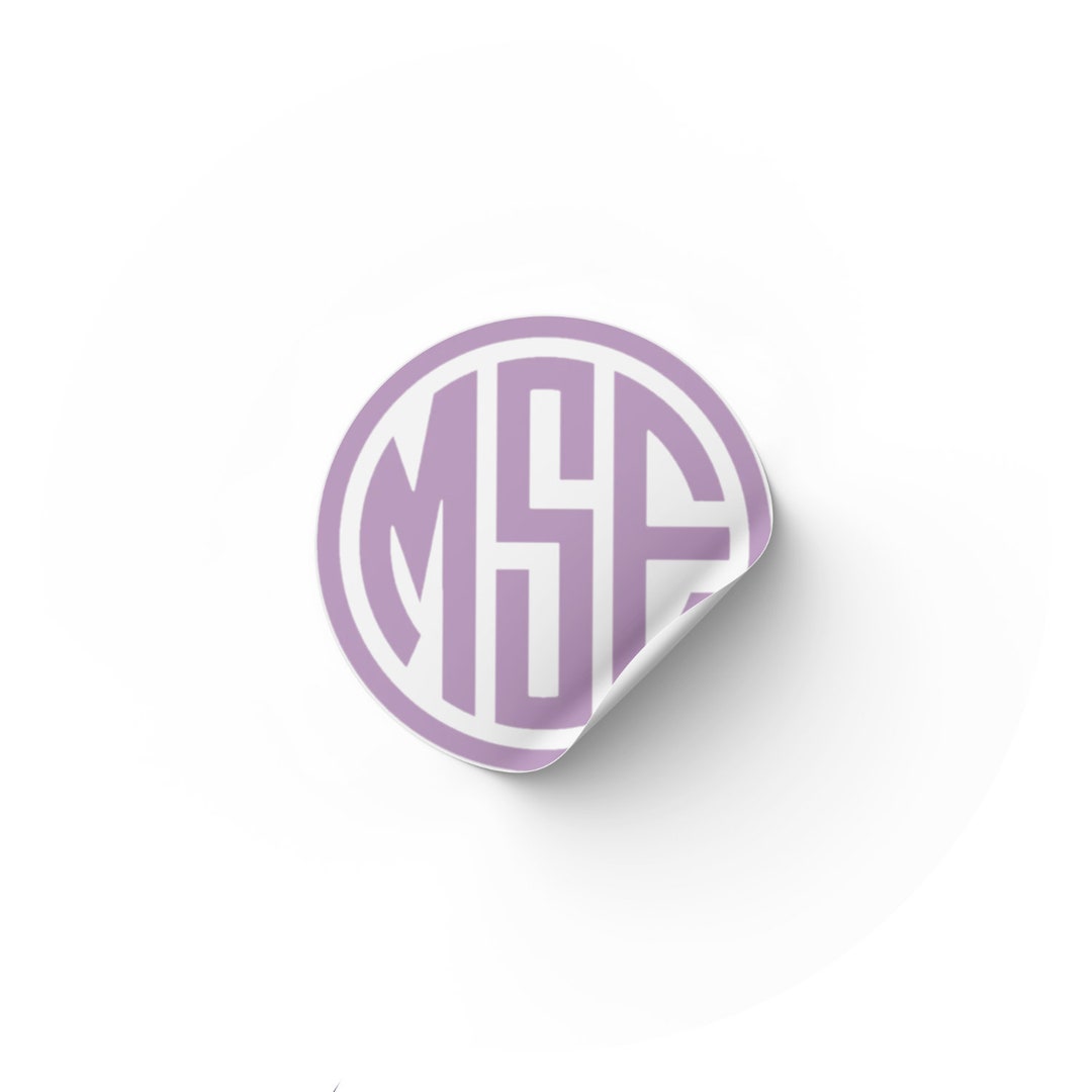 Circle Outline Monogram Vinyl Decal - Etsy