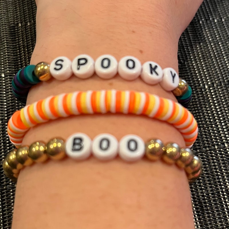 Halloween Clay Bead Bracelet - Etsy