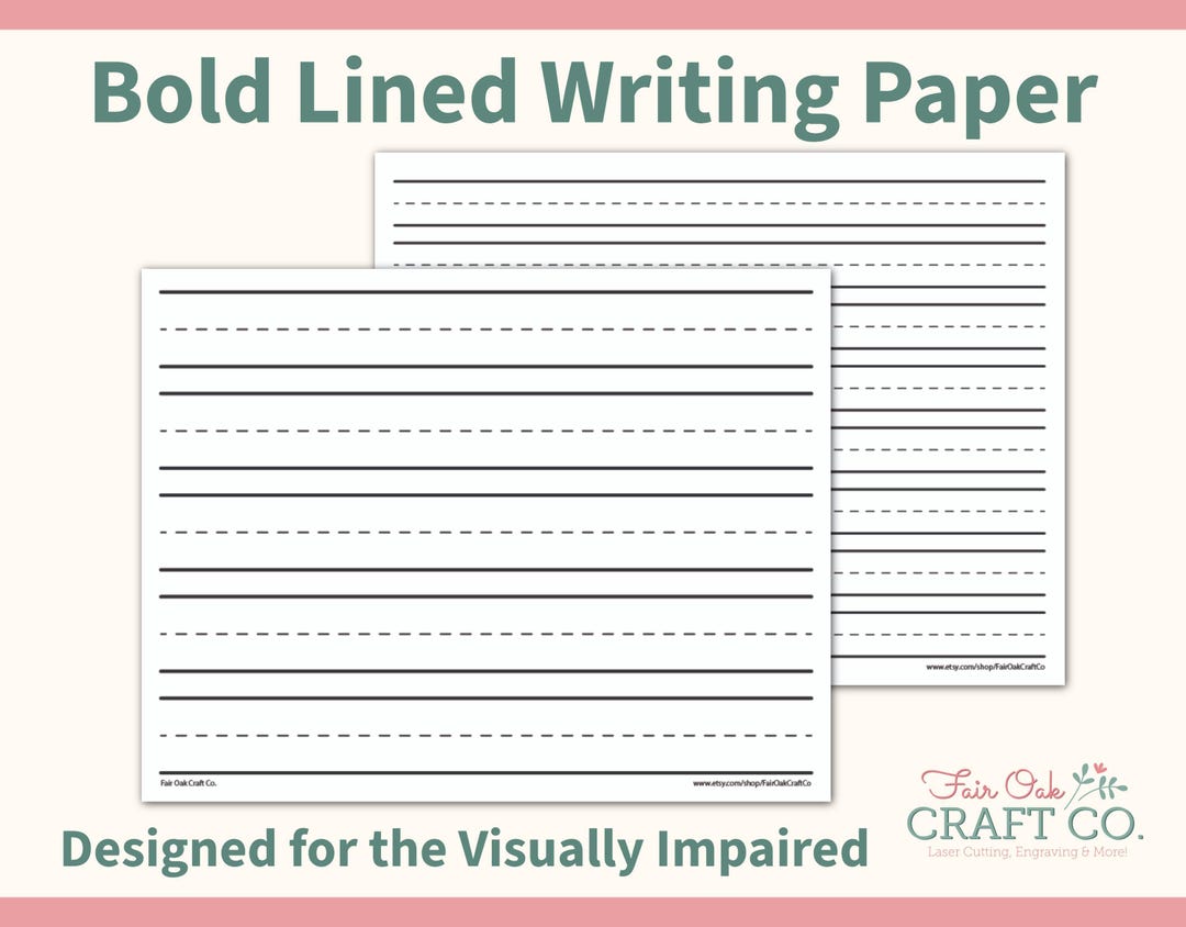 Bold Writing Paper for Visually Impaired Kids - Etsy