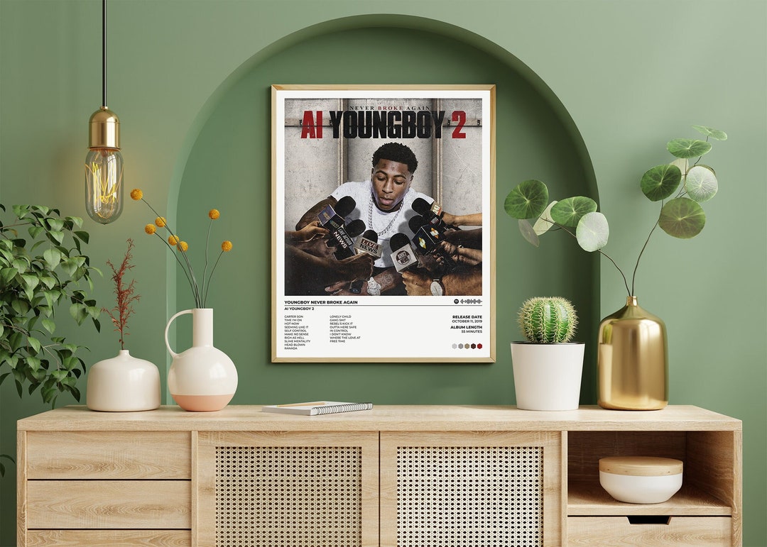 Youngboy Never Broke Again Poster AI Youngboy 2 Album Temp 2 Unframed ...