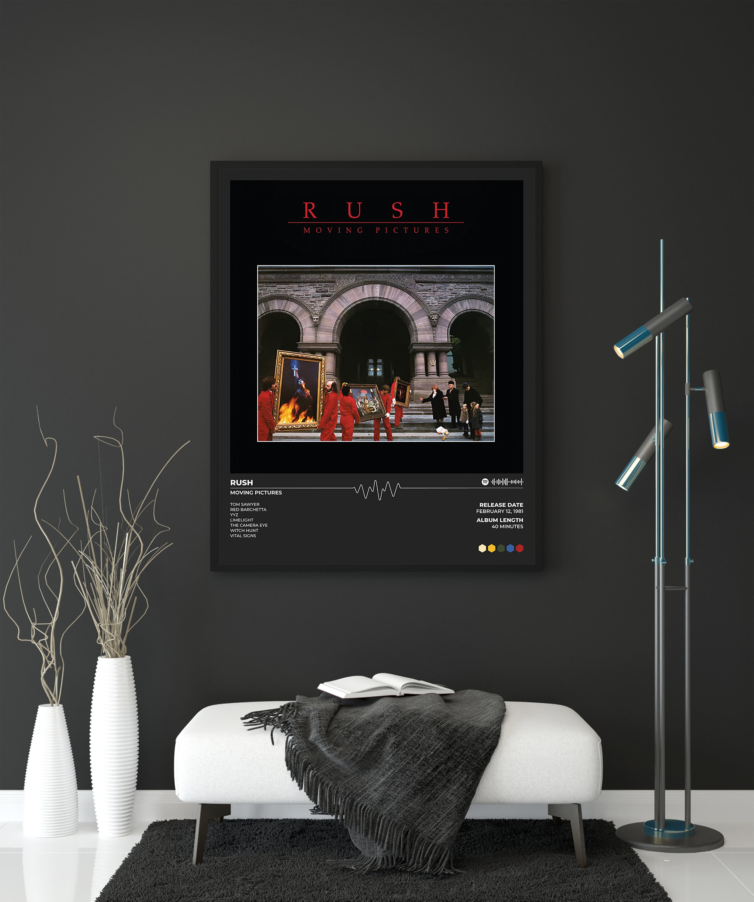 Rush Poster Moving Pictures Album Unframed Album Cover Poster Tracklist ...