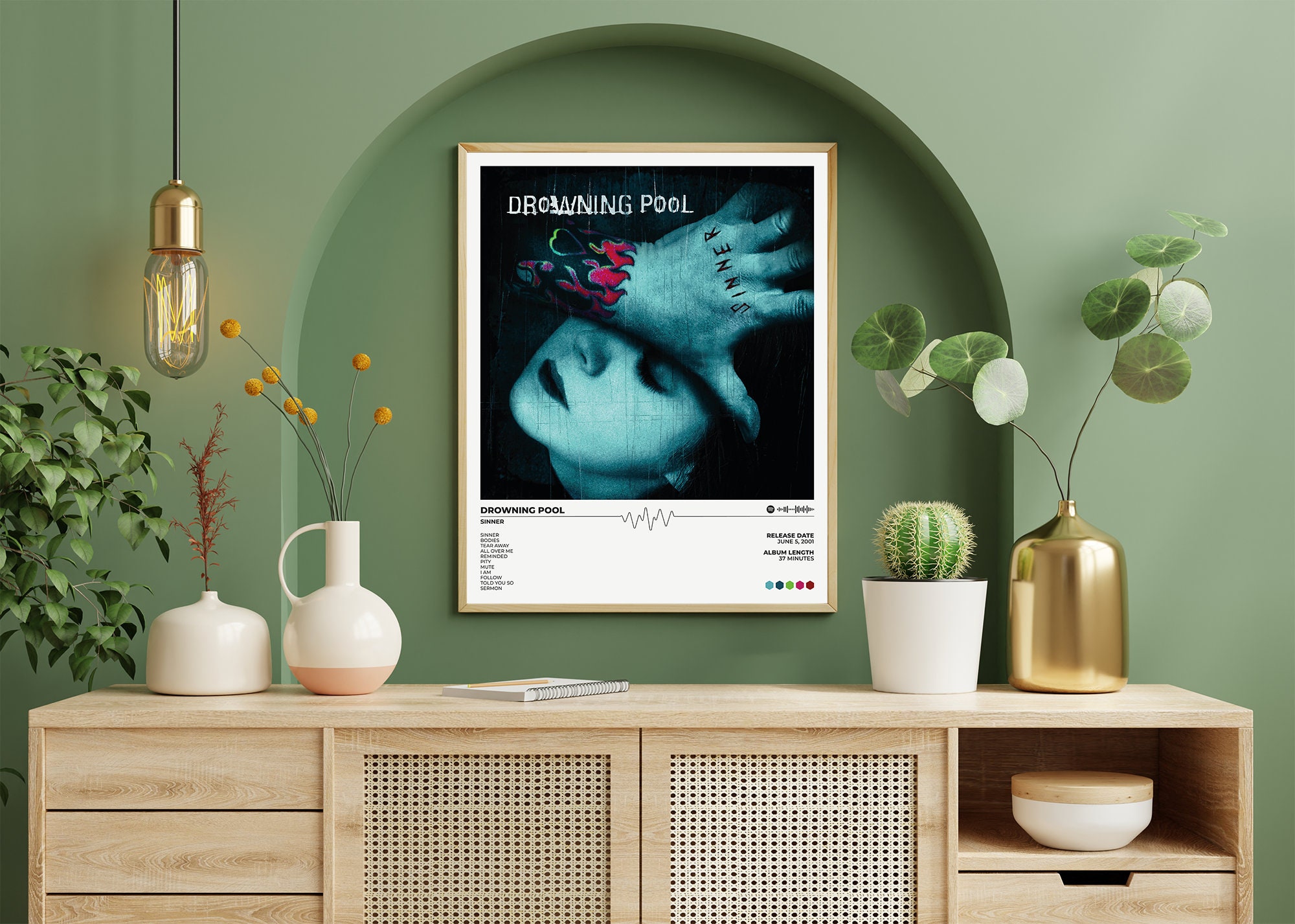 Drowning Pool Poster Sinner Album Unframed Album Cover Poster Custom ...