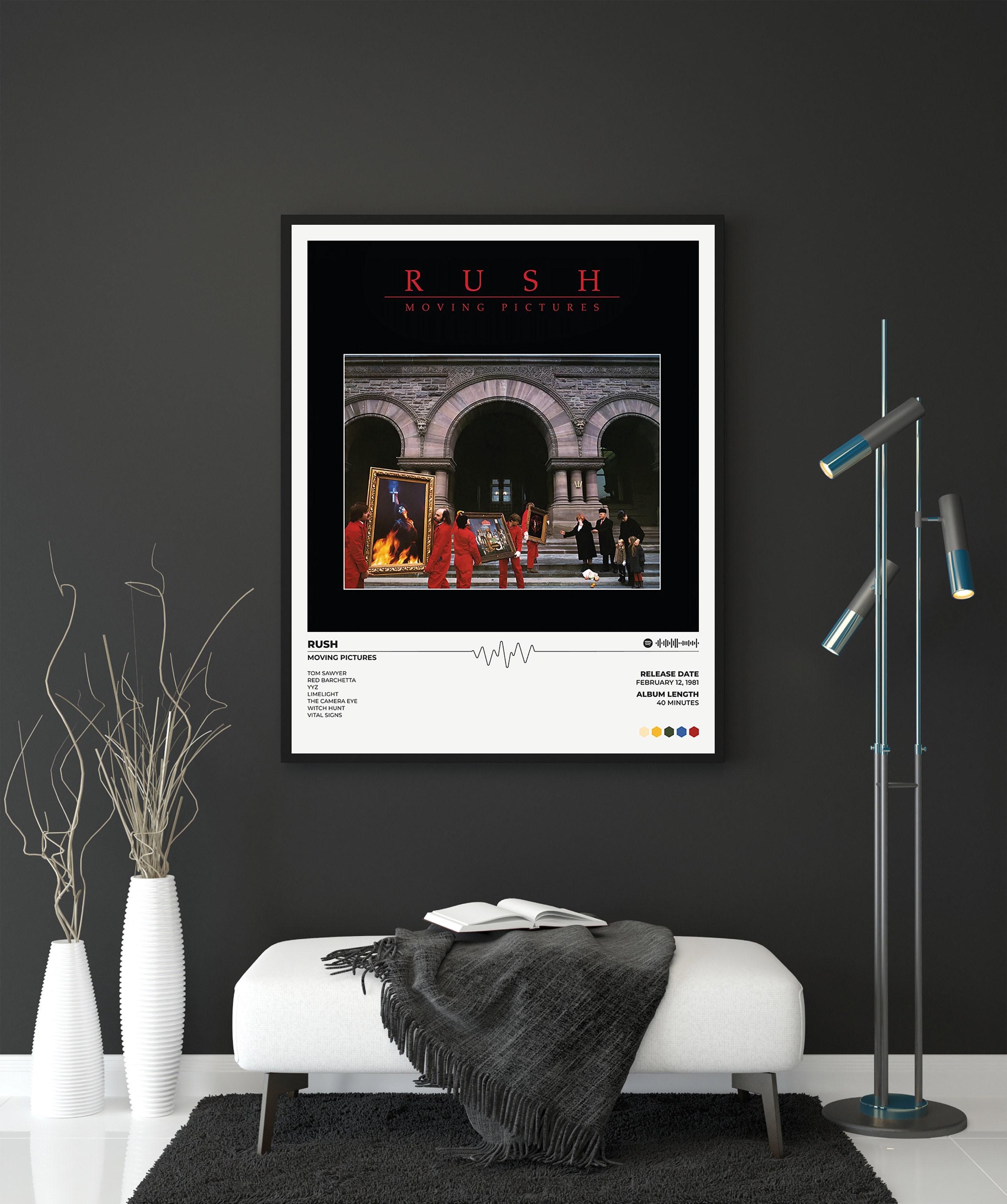 Rush Poster Moving Pictures Album Unframed Album Cover Poster Tracklist ...