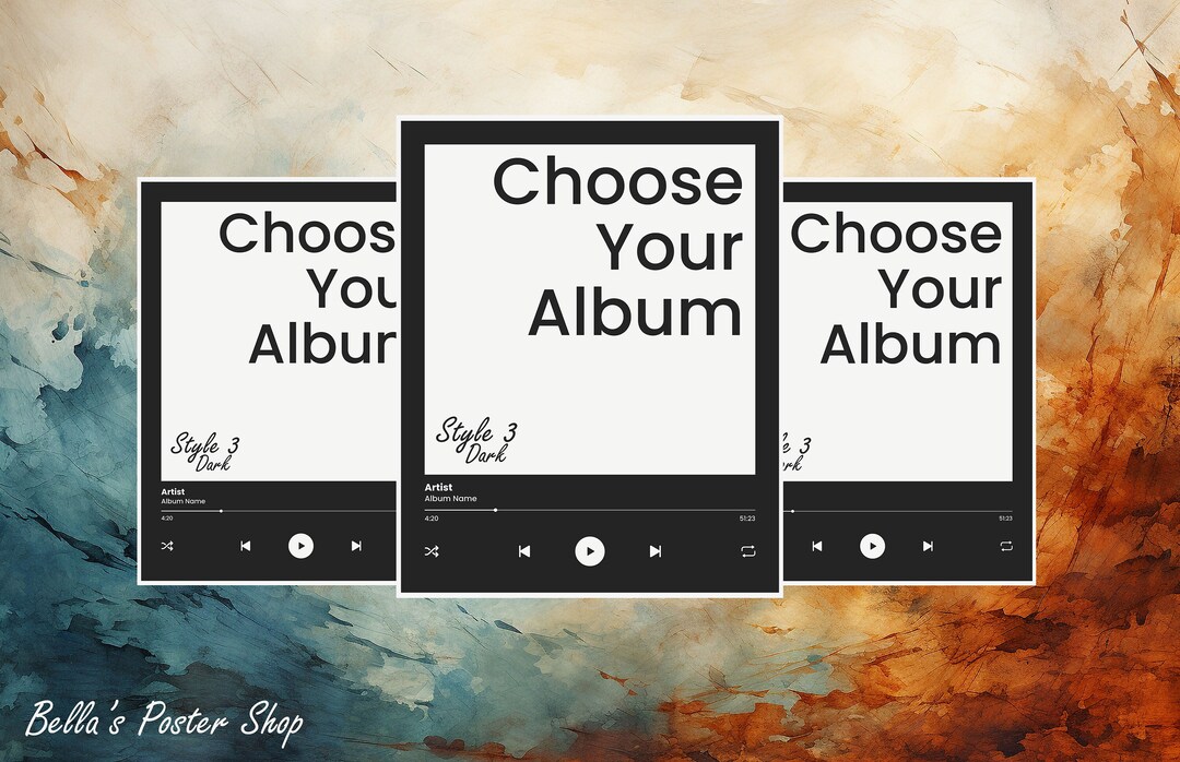 Custom Music Player Poster | Choose Your Song or Album | Personalized ...