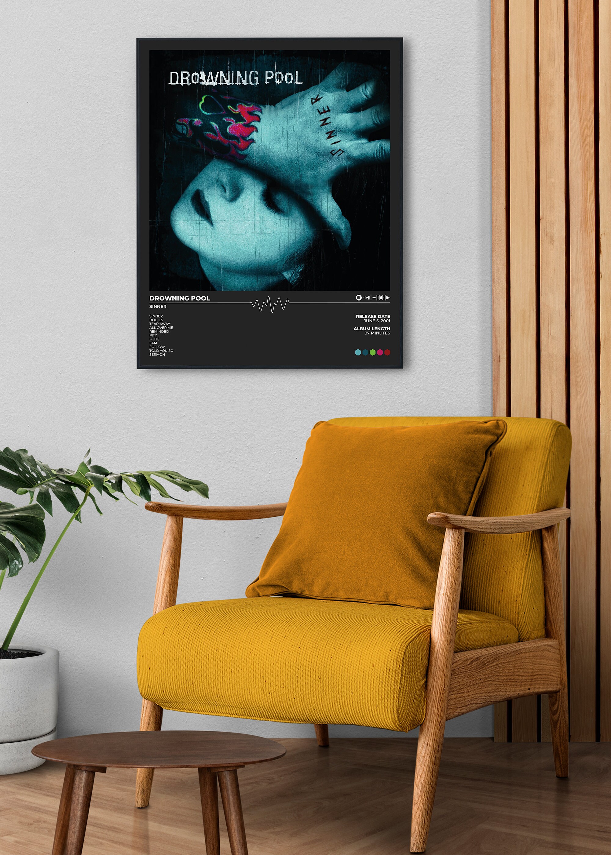 Drowning Pool Poster Sinner Album Unframed Album Cover Poster Custom ...