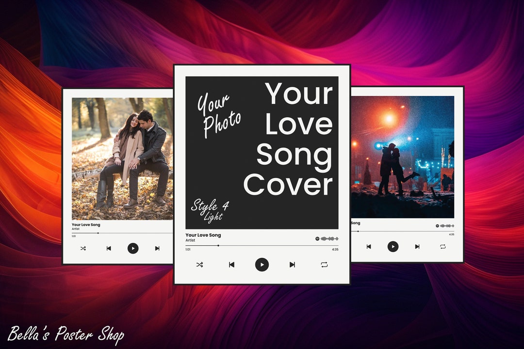 Personalized Love Song Poster: Custom Photo Print, Special Day Gift ...