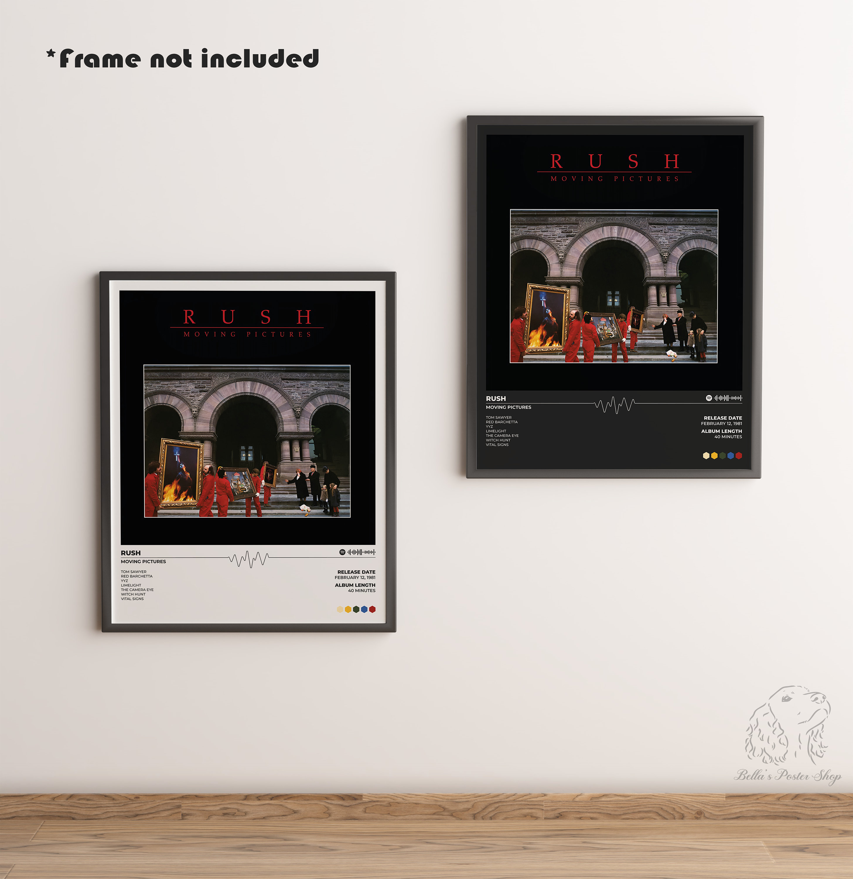 Rush Poster Moving Pictures Album Unframed Album Cover Poster Tracklist ...