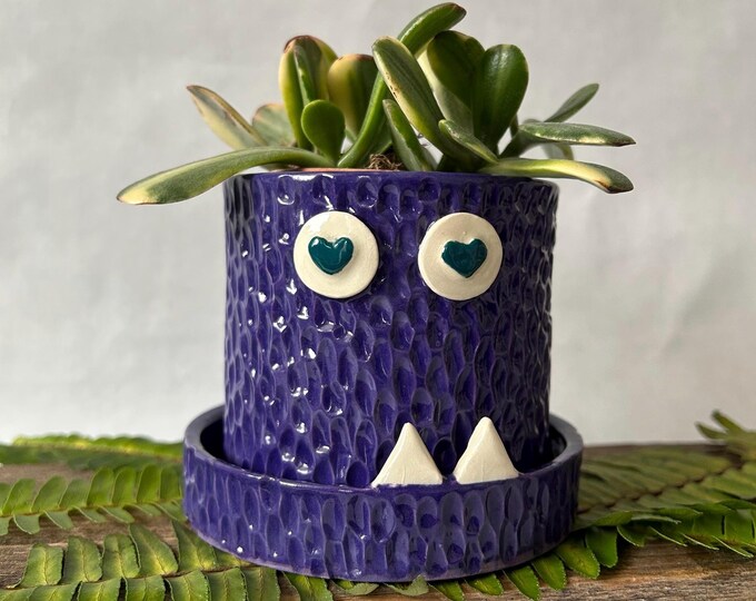 Small Monster Pot Planter- Ready to Ship - Wheel Thrown, Hand Sculpted ...