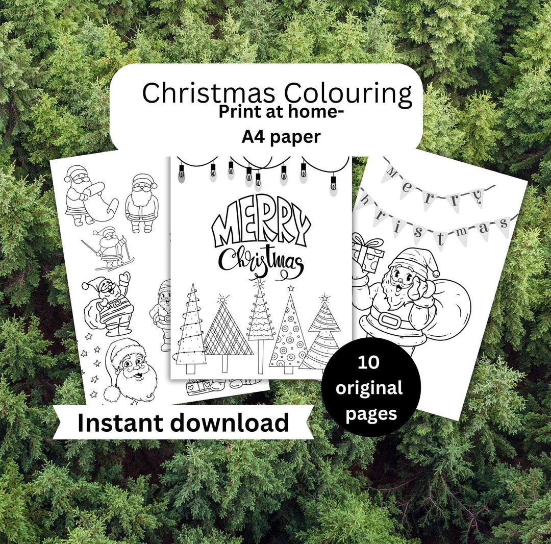 Christmas Colouring Pages, Digital Download - Etsy