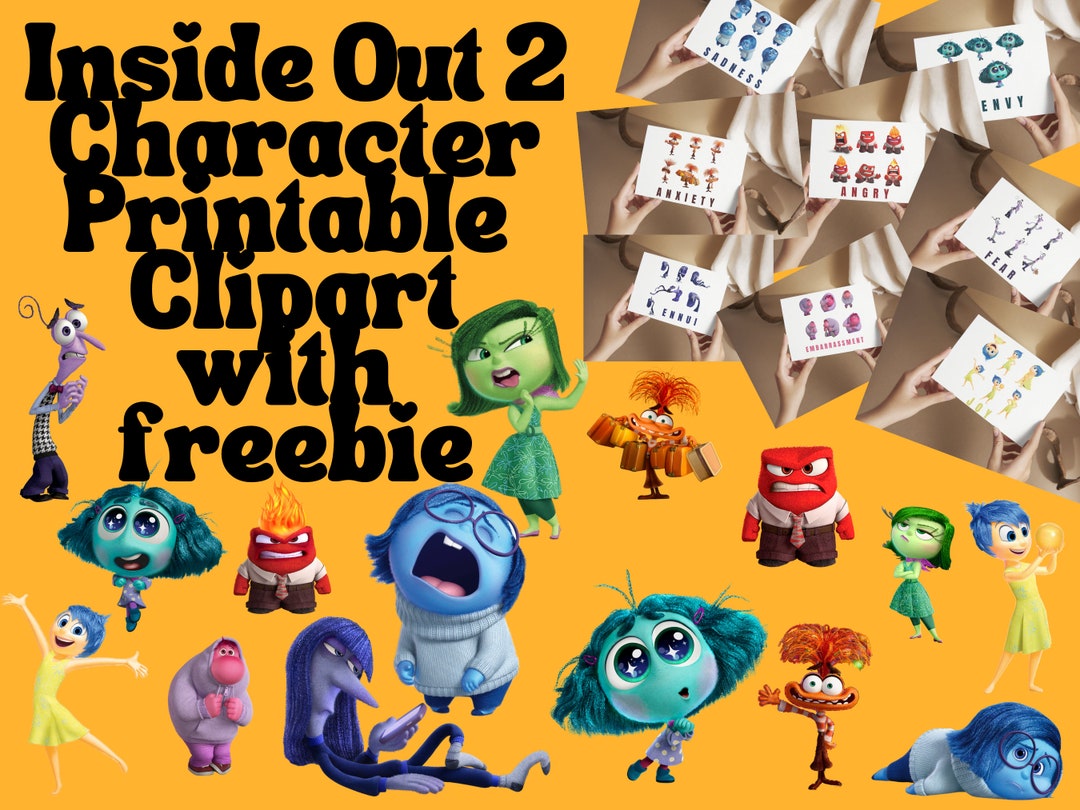 Inside Out 2 personajes imprimibles png & zip archivo clipart Inside ...