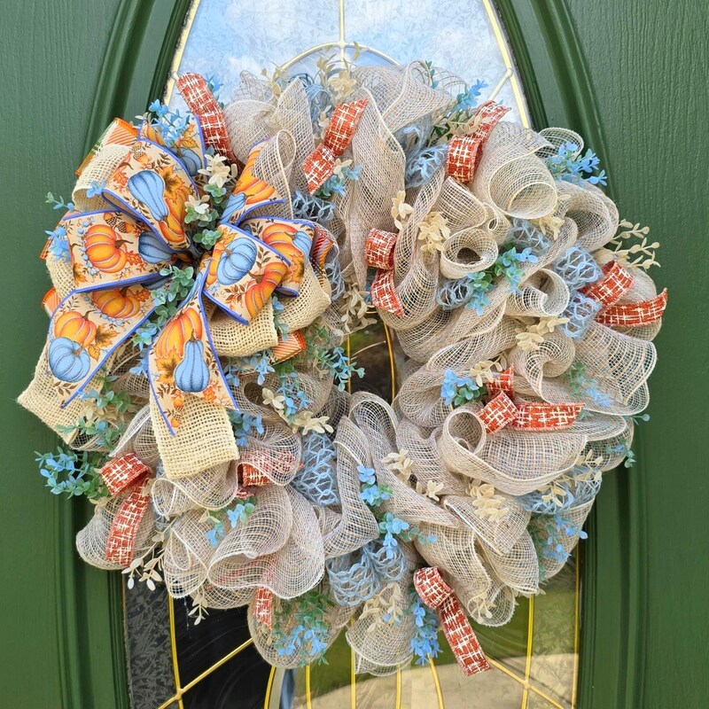 Fall Deco Mesh Wreath - Etsy