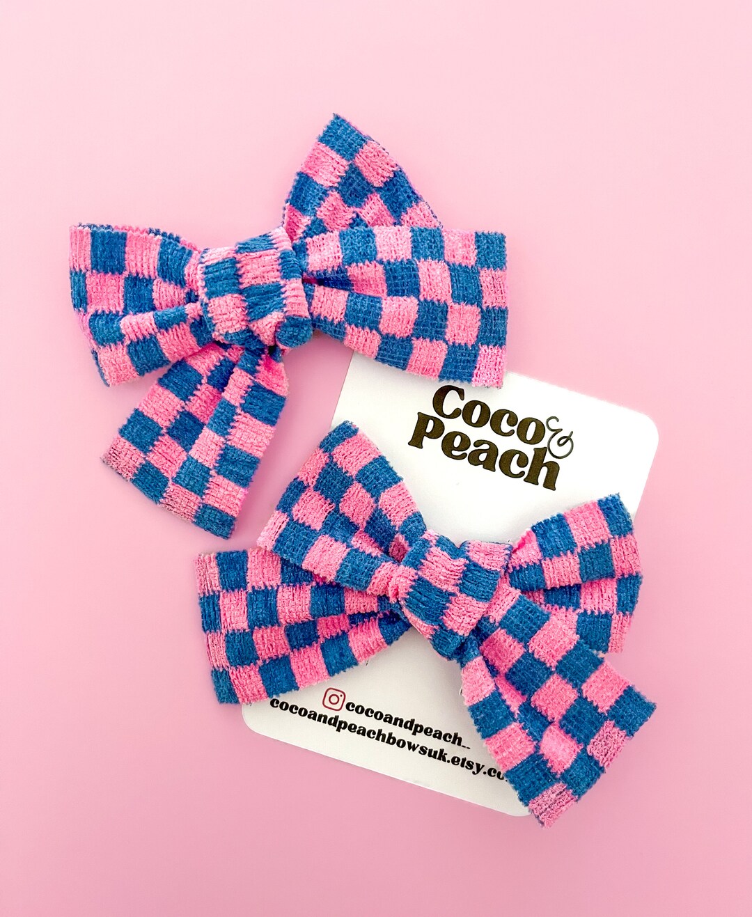 Checkerboard Hair Bow - Etsy