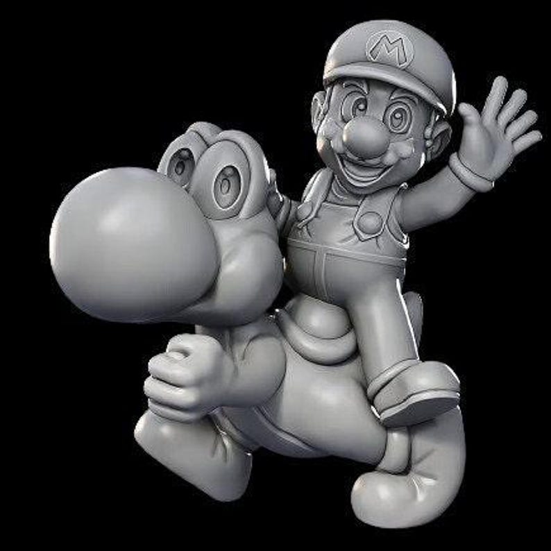 Mario and Yoshi STL File - Etsy
