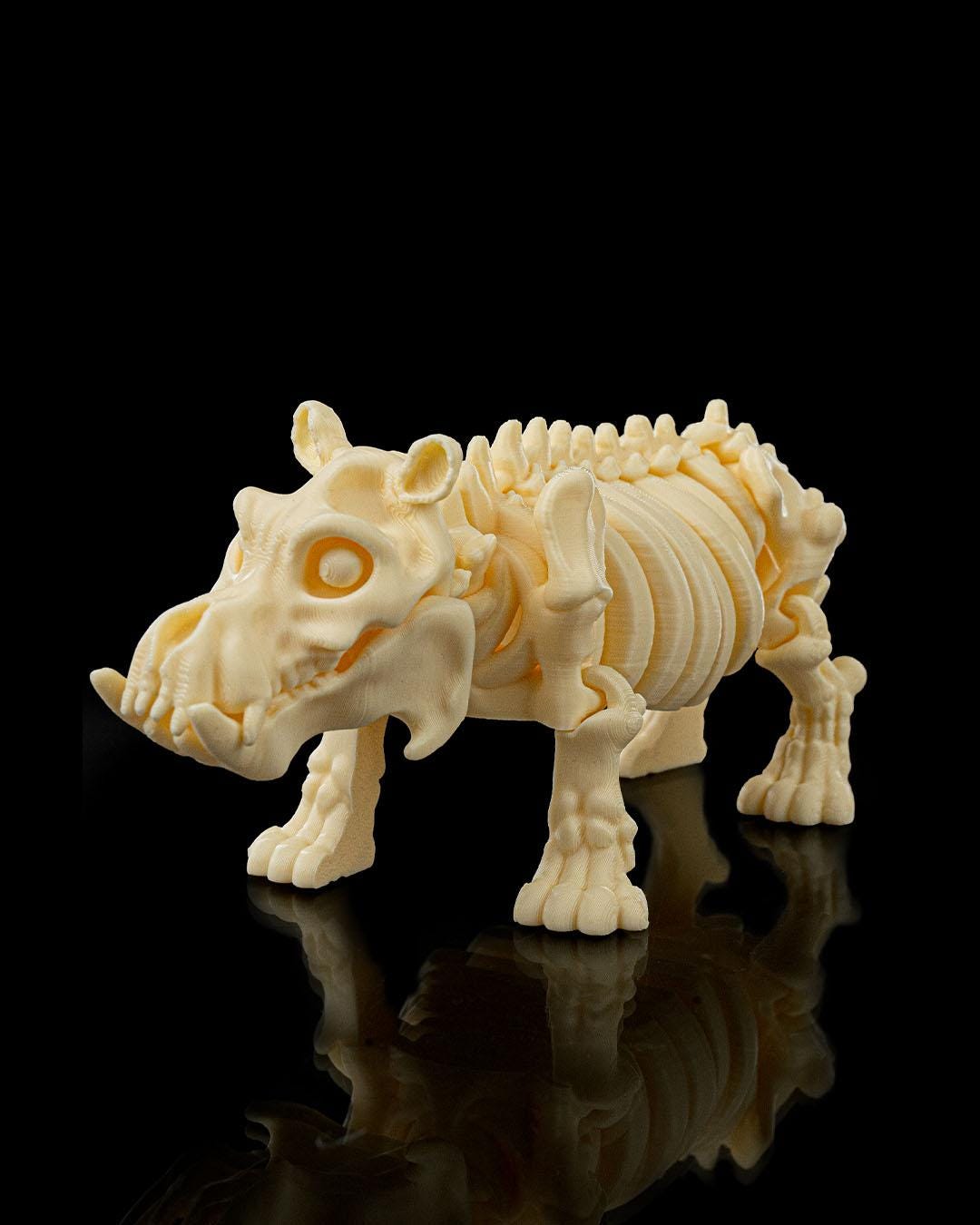 Articulated 3D Printed Skeleton Hippo - Movable Anatomical Hippopotamus ...