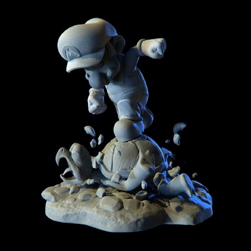 Super Mario With Turtle STL File - Etsy