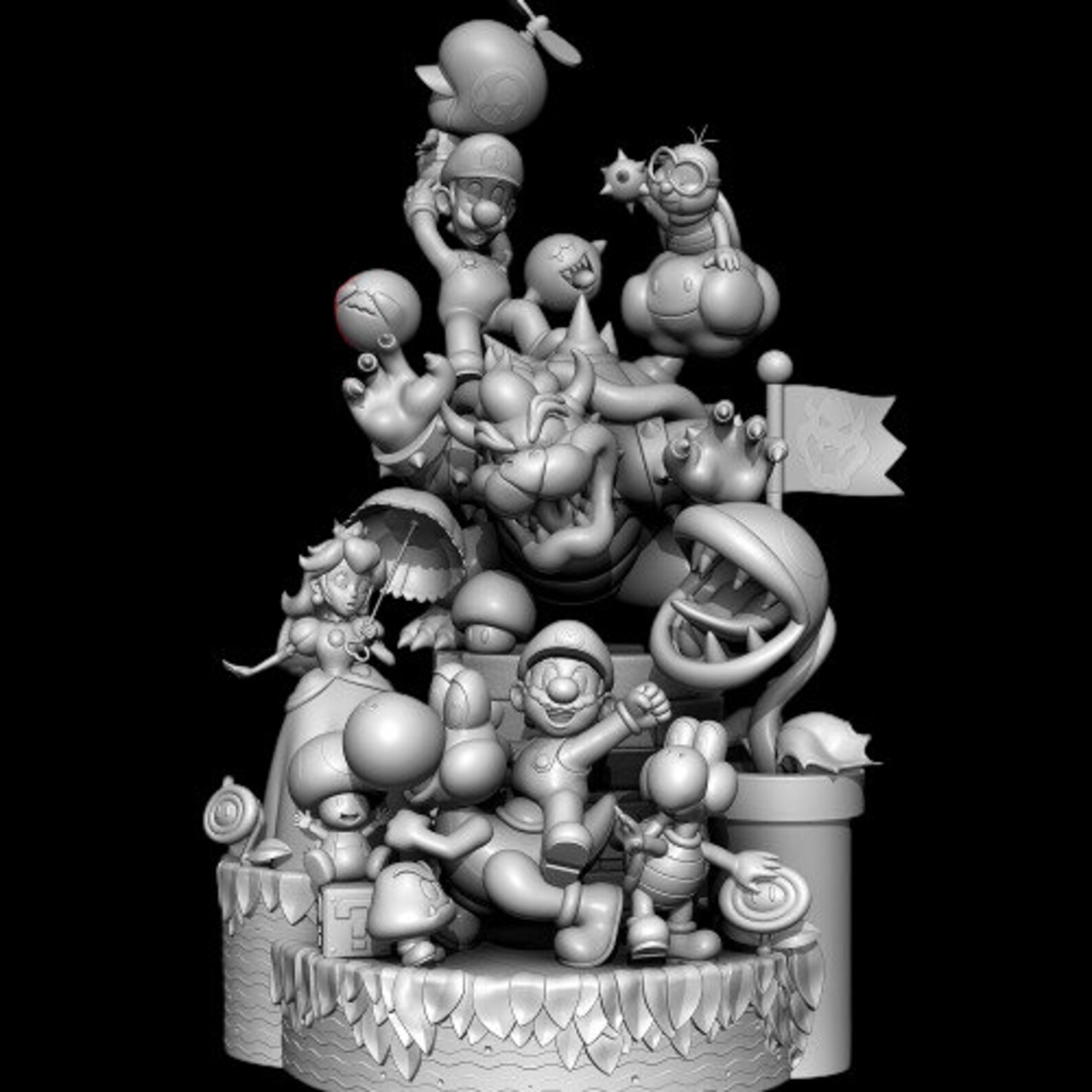 Mario All Characters Diorama STL - Etsy