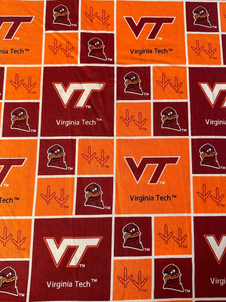 Virginia Tech Logos in Boxes Fabric Handmade 18x18 Pillow - VT Hokies ...