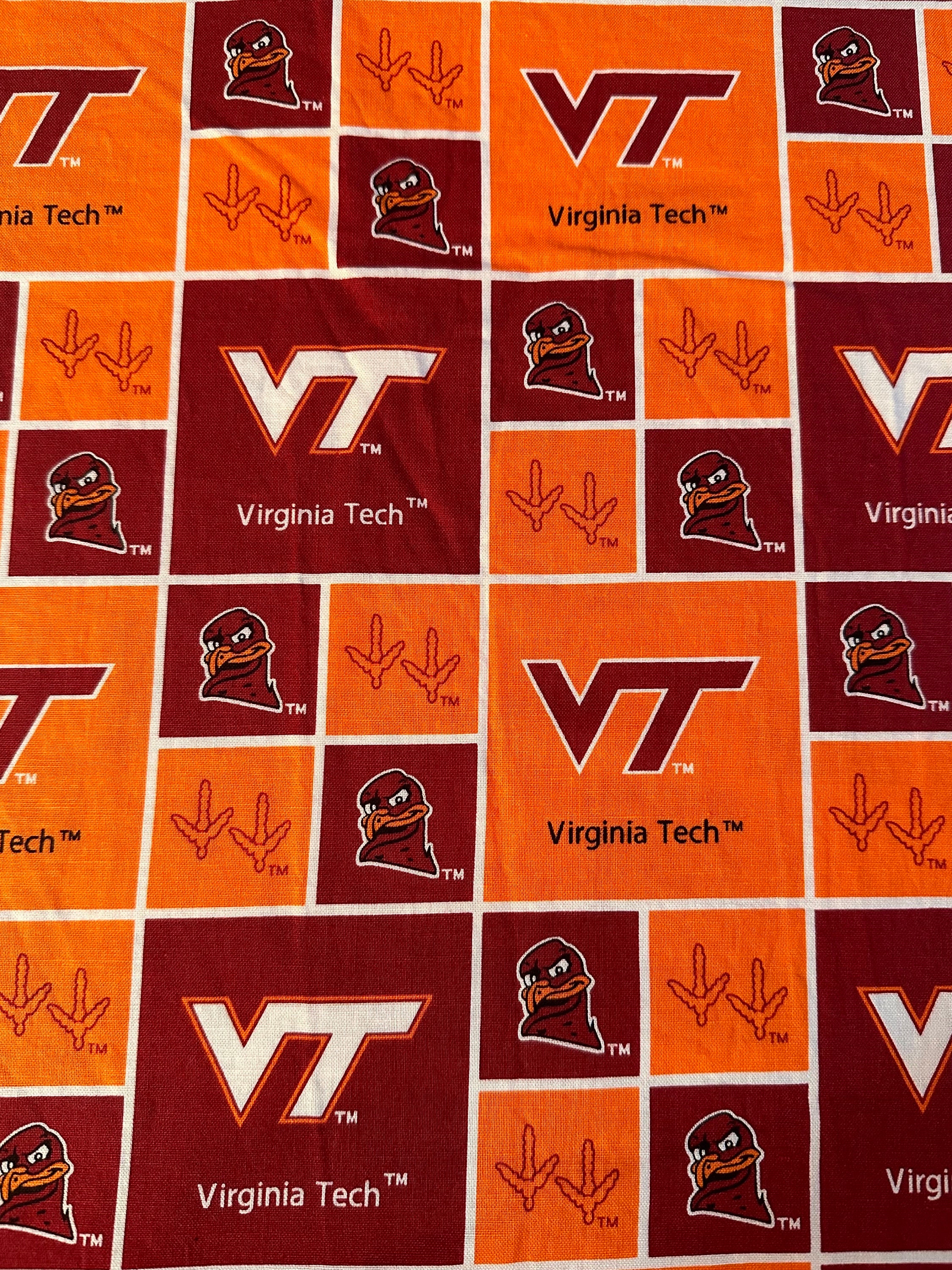 Virginia Tech Logos in Boxes Fabric Handmade 18x18 Pillow - VT Hokies ...