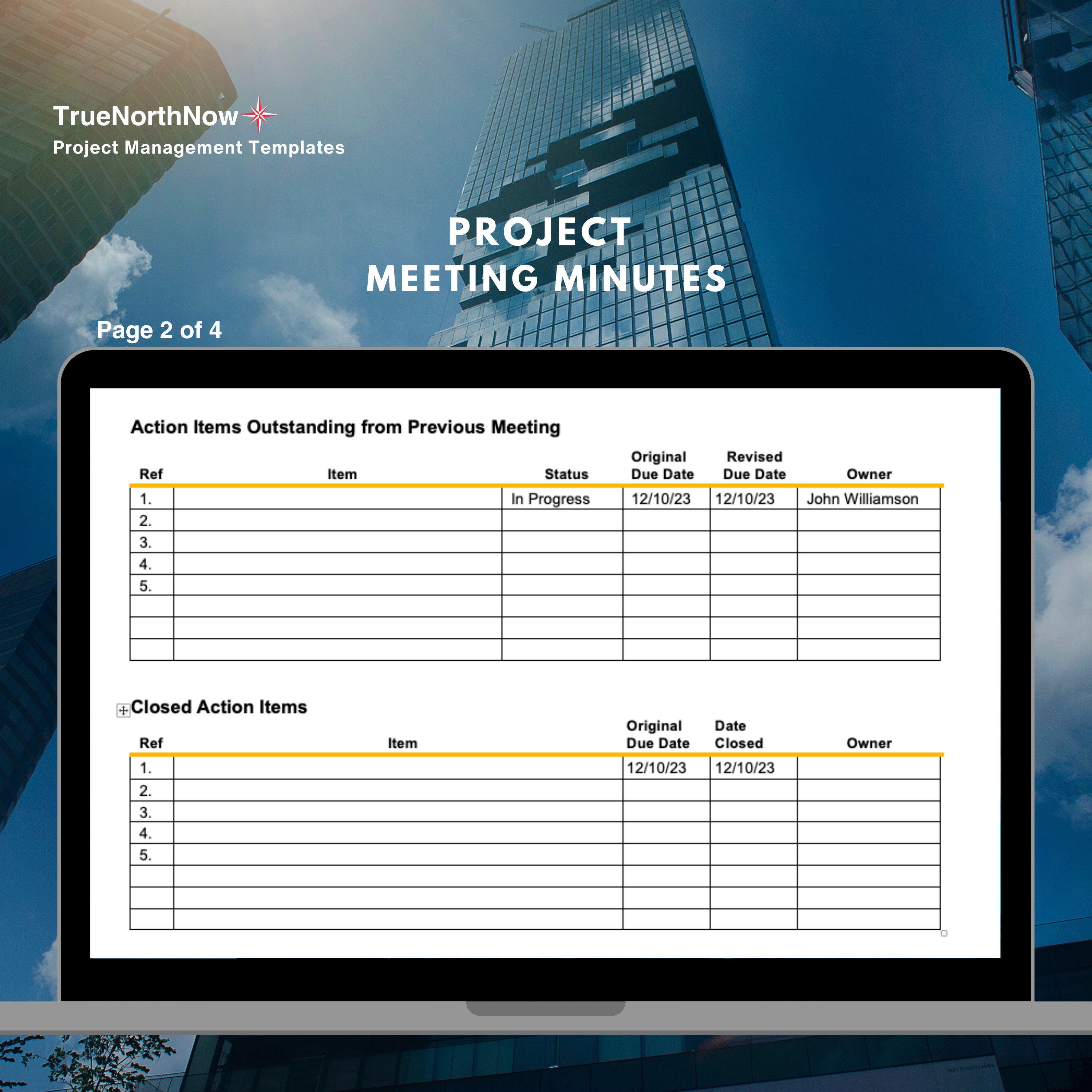 Project Meeting Minutes Template, Professional Quality, Comprehensive ...