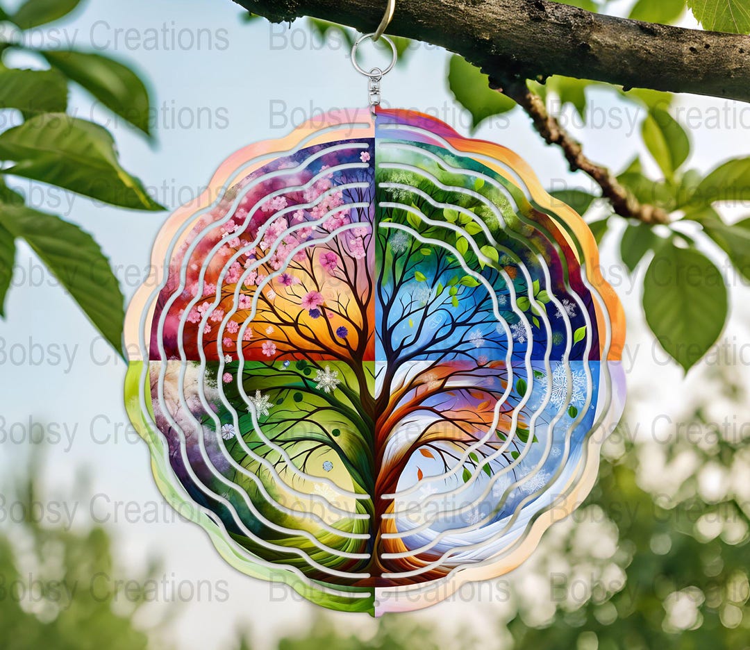 Tree of Life Wind Spinner PNG, Cute Four Seasons Windspinner, Colorful ...