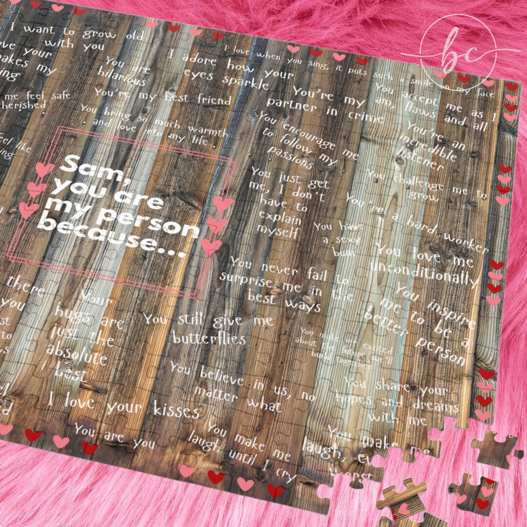 Personalized I Love You Because Jigsaw Puzzle 252 Pieces, Custom Why I ...
