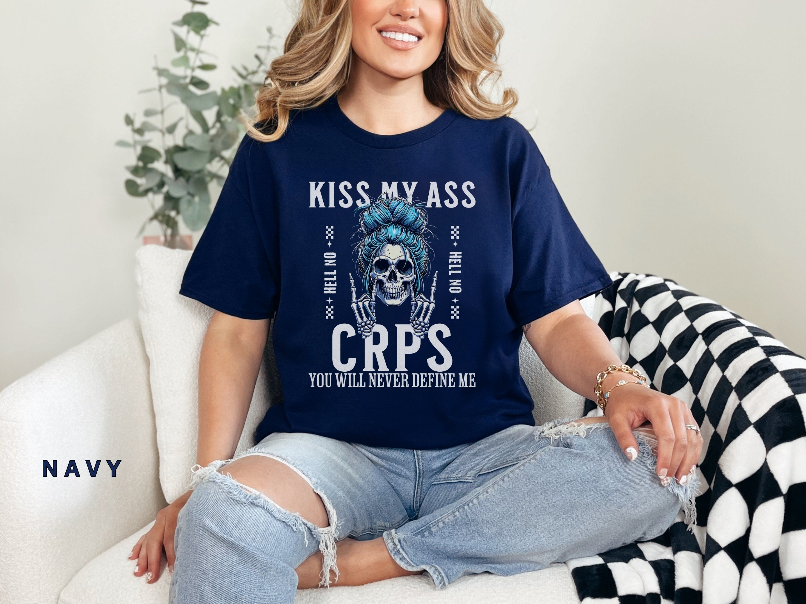 Sarcastic Skeleton Kiss My Ass CRPS Tshirt - Funny Crps Gift, CRPS ...