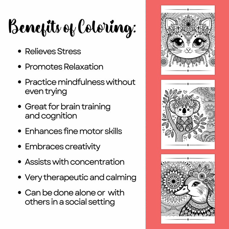 24 Boho Animal Coloring Pages Bundle Mandala Color Pages Nature ...