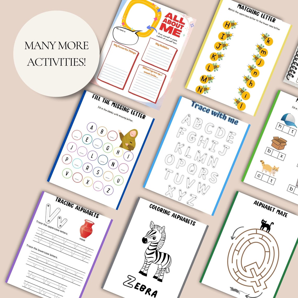 Alphabet Tracing Worksheet for Kids, Letters Tracing for Preschool ...