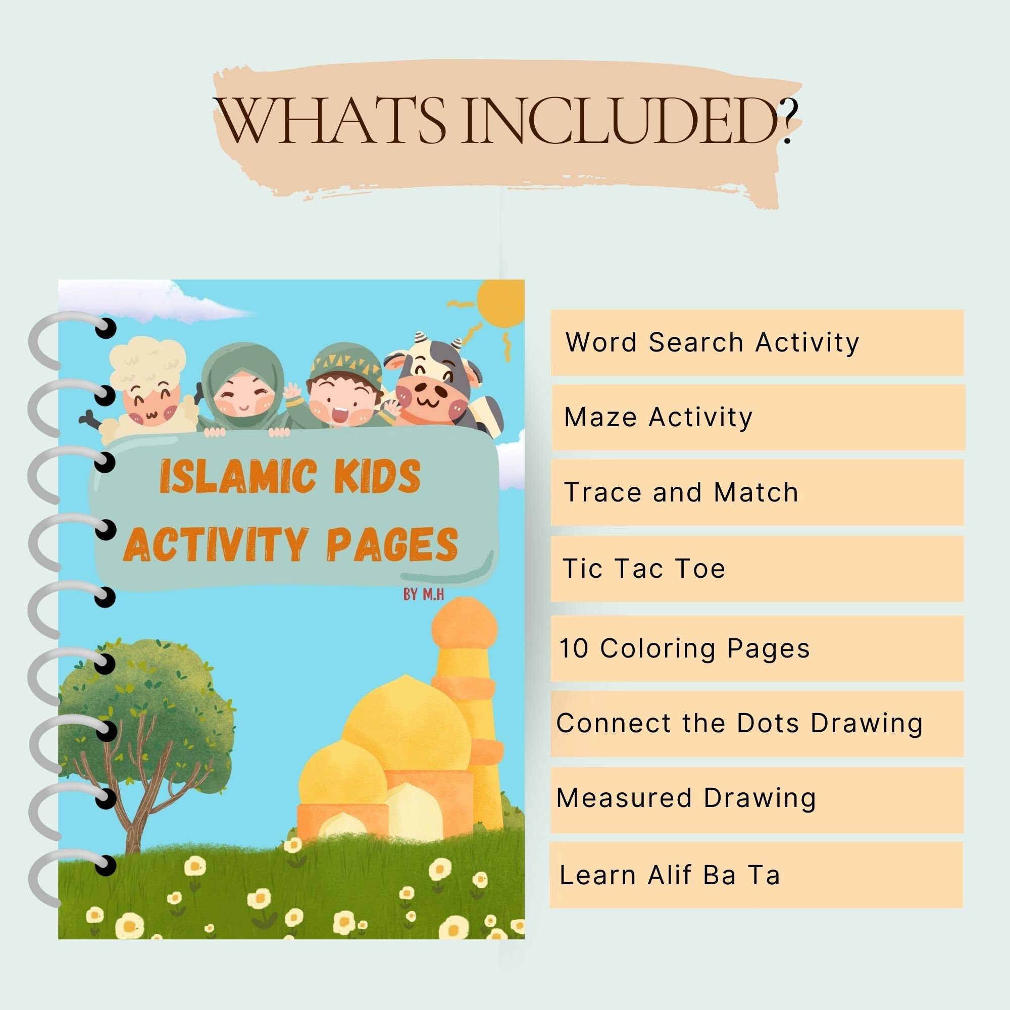 Islamic Activity Sheets for Kids, Islamic Coloring Book, Muslim Kids ...